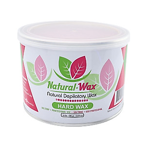 Natural Wax Depilatory Hard Wax - Professional Use 100% Organic Moisturizer - Hair Removal - Ideal for Small Areas and Sensitive Skin (14 oz)