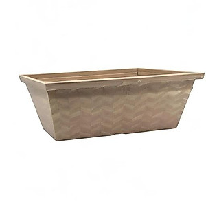 The HC Companies 27 Inch Borden Rectangular Planter Box - Large Lightweight Outdoor Plastic Plant Pot for Vegetables, Herbs, Flowers Inch Maple