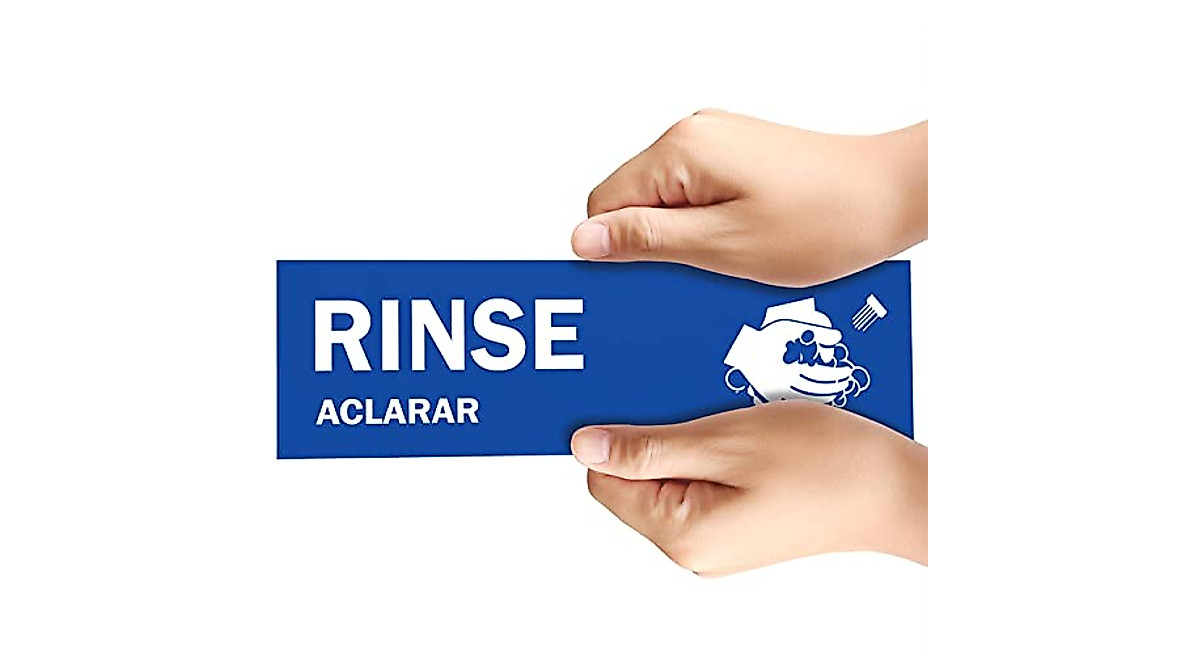 Wash Rinse Sanitize Sink Labels for Food Safety
