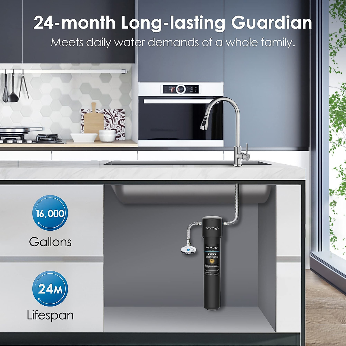 Waterdrop 15UA Under Sink Water Filter System and Waterdrop LED UV͎ Ultrąviolët Water Filter