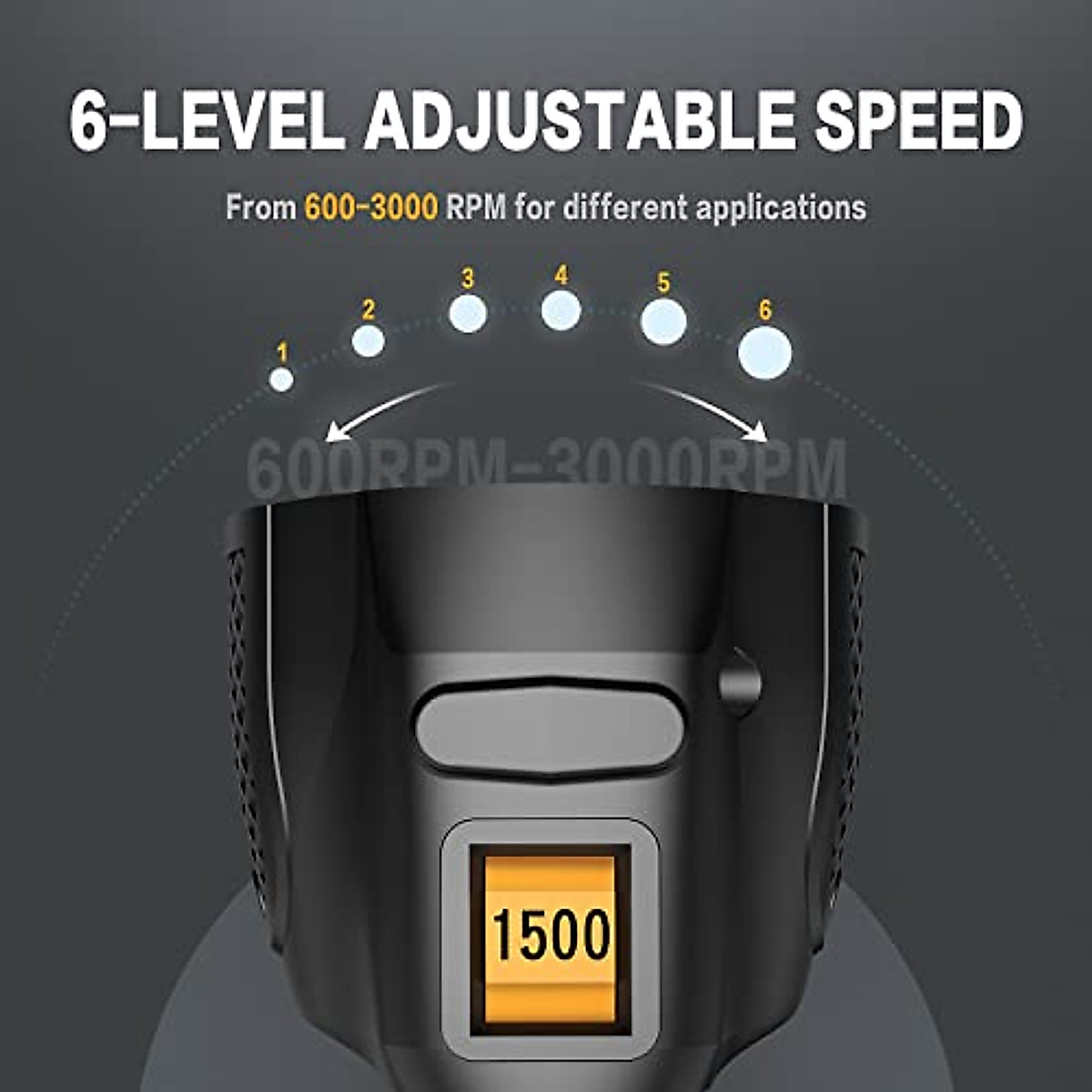 1500W Buffer Polisher, 180mm Rotary Car Polisher Machine Polishing Waxer Kit for Car Detailing with 6-Level Speed，D & Side Handle，4 Foam Pads, 2 Carbon Brushes and 10 Sandpapers