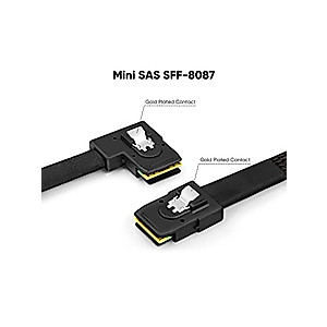 CableCreation 2 Pack Short Internal Mini SAS SFF-8087 to Right Angle SFF-8087 Cord, Internal Mini SAS to Mini SAS Cable, Compatible with RAID or PCI Express Controller, 2.5FT /0.75M…