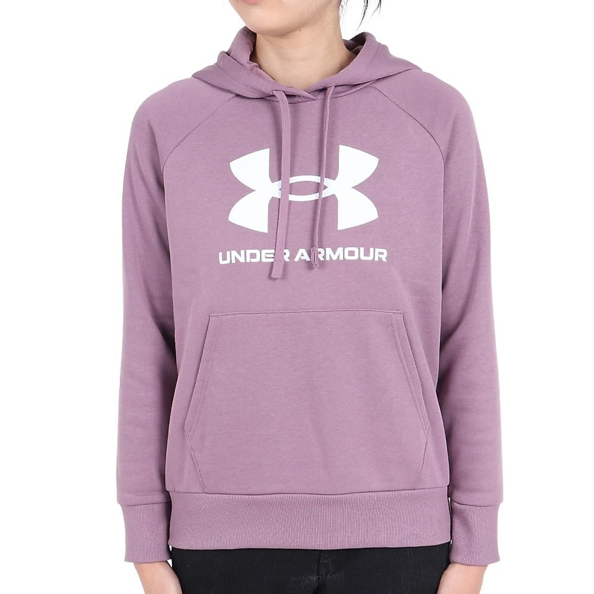 Under Armour Womens Rival Fleece Big Logo Hoodie, (500) Misty Purple / / White, X-Large