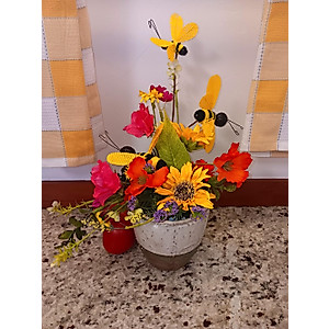 The Bridge Collection Primitive Burlap Bumblebee Spray/Pick