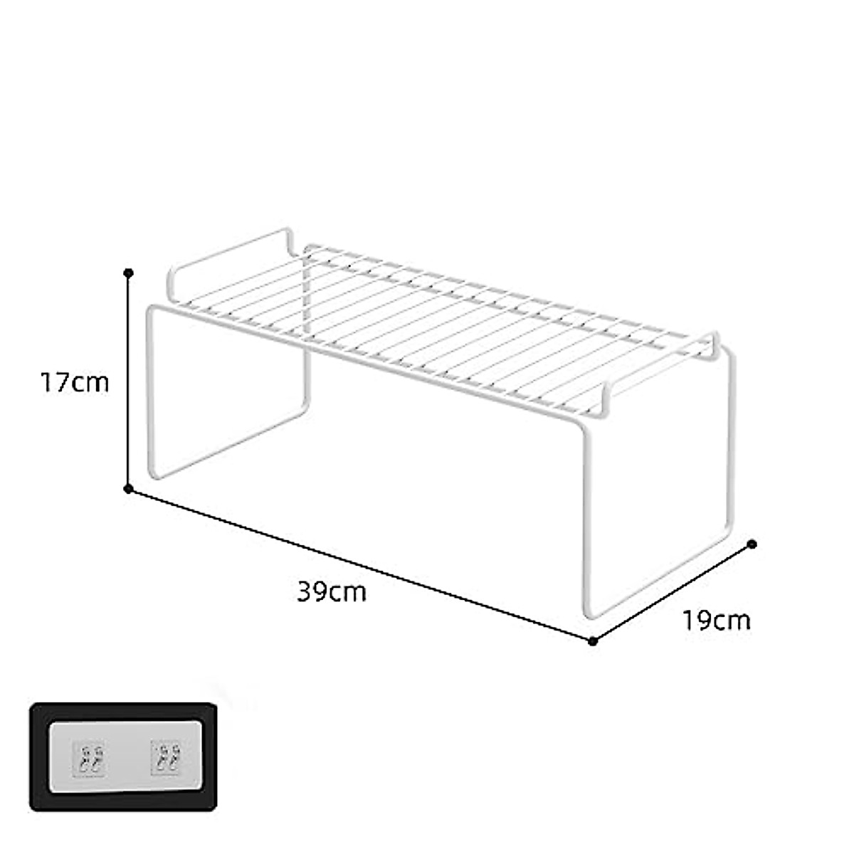 ＫＬＫＣＭＳ Spice Seasoning Rack Bathroom Organizer Multipurpose under Sink Shelf Cabinet Basket Organizer for Shower Kitchen Countertop Bathroom, White L
