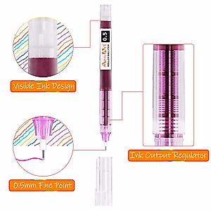 Liquid Ink Rolling Ball Stick Pens, Extra Fine Point (0.5mm) Rollerball Pens, Fine Tip 24-Pack Multicolor Ink Pen for Writing