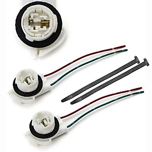 2 Pack Wire Harness Pigtail Light Socket Repair Kit, Replaces GM 19258649, ACDelco LS94, Dorman 645-607, LED/Standard, 3156, 3157, 4157, 4114 Bulbs, Turn Signal, Brake, Daytime Running Lights