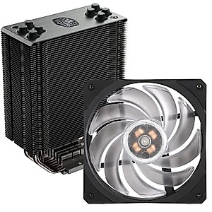 Cooler Master Hyper 212 RGB CPU Air Cooler with SF120R PWM Fan, Gun-Metal Nickel Fins, 4 Copper Heat Pipes - For AMD Ryzen & Intel LGA1700/1200/1151