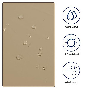 COBANA 9’ Patio Umbrella, Outdoor Table Market Umbrella with Push Button Tilt and Crank, 6 Steel Ribs, Beige