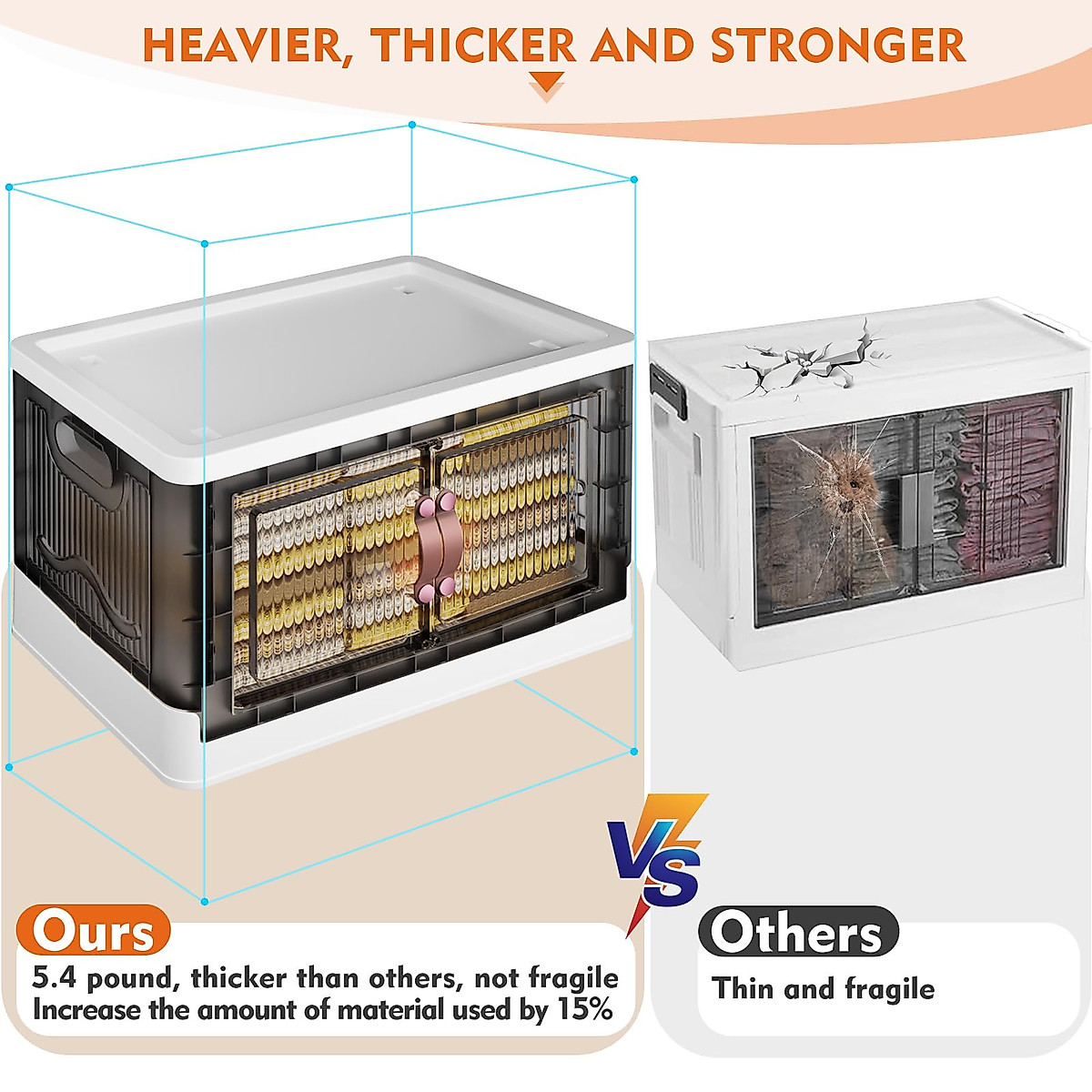 Vivihomety Storage Bins with Lids - 144QT Large Plastic Storage Bins Closet Organizers and Storage, Foldable Stackable Storage Containers for House Organizing Bedroom Dorm Room