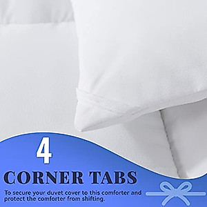 Cosybay Down Alternative Comforter (White, Full) - All Season Soft Quilted Full Size Bed Comforter - Duvet Insert with Corner Tabs - Winter Summer Warm Fluffy, 82x86 inches