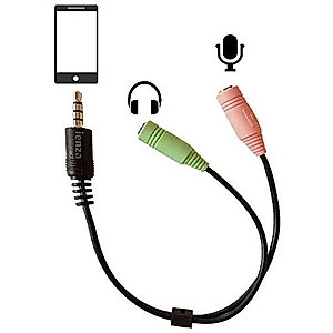 3.5mm TRRS Male to Dual 3.5mm TRS Female Headset Splitter Combo Adapter for iPhone, Android, PS4, Playstation 4 5, Xbox One Series X/S, Tablet, PC Gaming & New Laptops