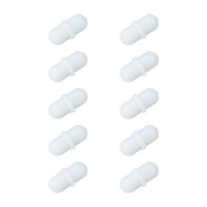 MECCANIXITY Magnetic Stirrer Mixer Stir Bar Rod 10mm/0.39" Cylinder Shape PTFE Coating Magnet White for Laboratory 10Pcs