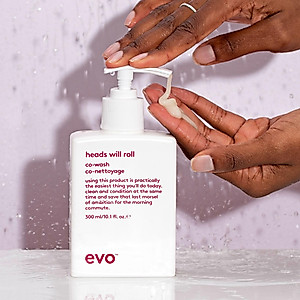 EVO Heads Will Roll Cleansing Conditioner for Curly Hair - Moisturizing Curl Defining & Frizz Eliminating - 300ml / 10.1fl.oz