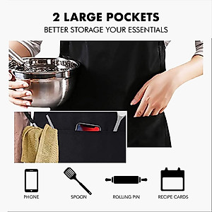 XBPDMWIN Grill Apron BBQ Aprons for Men Dad - The Grillfather - Funny Kitchen Chef Cooking Grilling Apron with 2 Pockets - Birthday Father's Day Christmas Gifts for Dad Husband