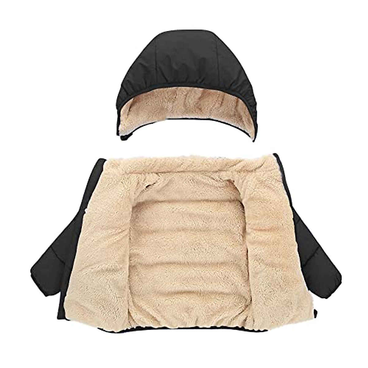 Toddler Baby Hooded Down Jacket Boys Girls Kids Thicken Warm Winter Coat Outerwear 18-24M Black