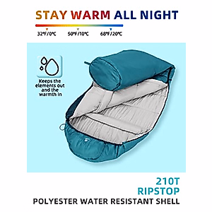 Bessport Mummy Sleeping Bag | 15-45 ℉ Extreme 3-4 Season Sleeping Bag for Adults Cold Weather– Warm and Washable, for Hiking Traveling & Outdoor Activities