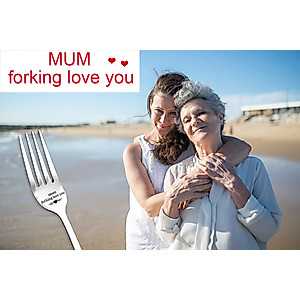Gifts for Mother Mothers Day Birthday Gifts I Forking Love You Mom Dinner Forks, Funny Mum Engraved Fork, Stainless Steel Dessert Forks for Mom Mother Mommy Gift from Daughter Son