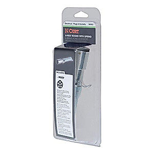 CURT 58083 Trailer-Side 6-Way Round Trailer Wiring Harness Plug with Spring, 6-Pin Trailer Wiring