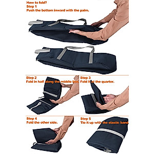 Foldable Laundry Basket 98.8L Waterproof Oxford Cloth Collapsible Laundry Basket with Plastic Supports on the Bag Opening and Sides - Black