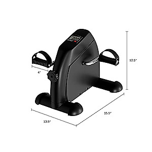 Under Desk Bike and Pedal Exerciser - At-Home Physical Therapy Equipment and Exercise Machine for Arms and Legs with LCD Screen by Wakeman Fitness