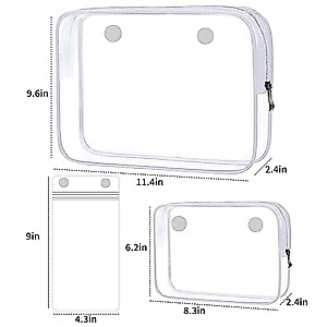 Addoklm 3 Packs Clear PVC Inner Bags Kit for Bogg Bag Rubber Beach Tote Bag,Waterproof Zipper Bag for Beach Bag With Hole Rubber (Transparent)