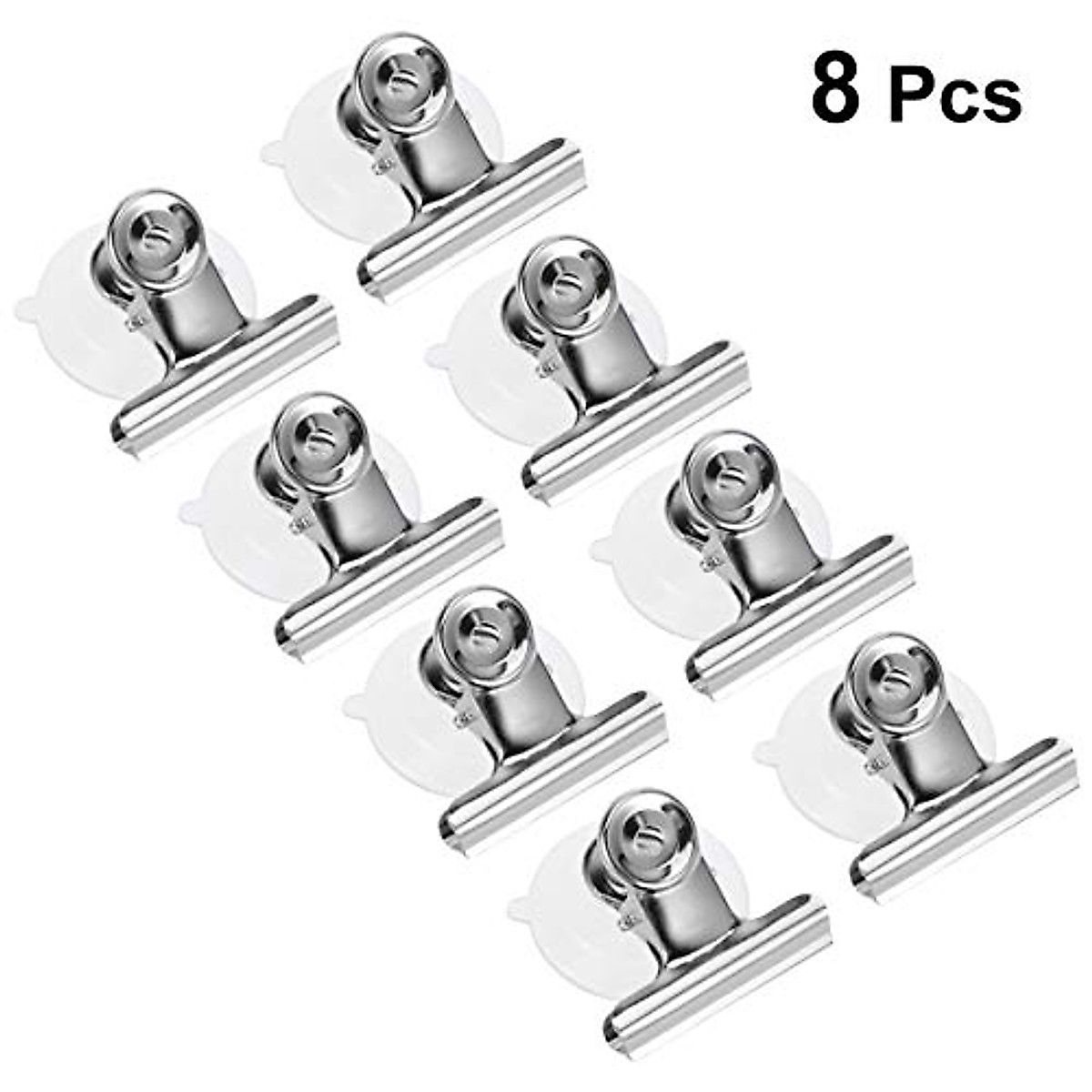YARNOW 8 Pcs Suction Cup Clip Display Business Cards Holder Stand Clear Clamps Hanging Home Office Accessories