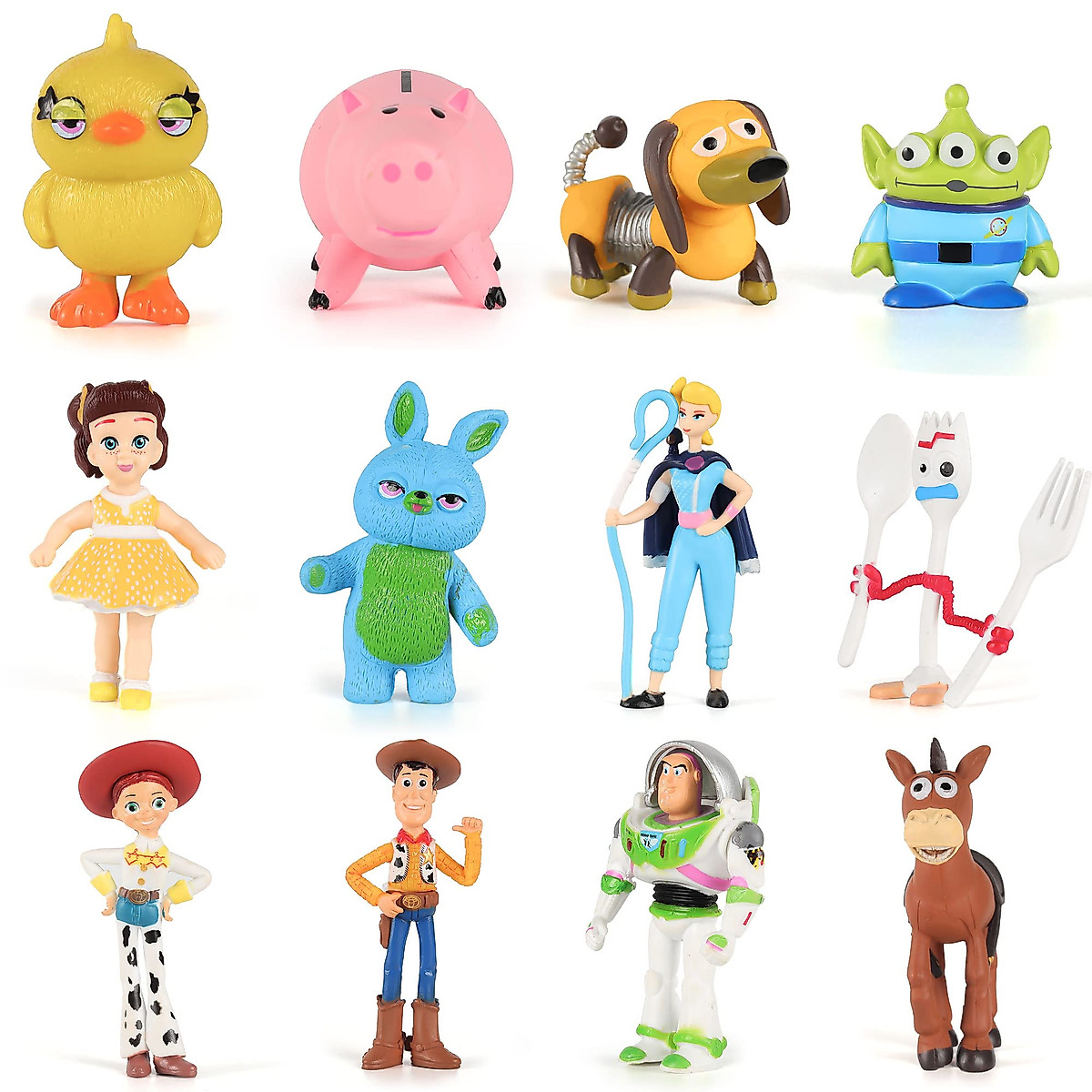 12 PCS Story Cake Toppers Figurines, Mini Figures Set Cute Action Figures Cupcake Toppers Cartoon Action Figures Birthday Party Cake Decorations (A)