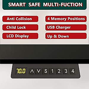 ESpefy Dual Motor Standing Desk Frame- Heavy Duty Electric Desk Frame Legs, Adjustable Desk Frame, Sit Stand Desk Frame for 43''-70'' Desktop, Home& Office DIY Workstation