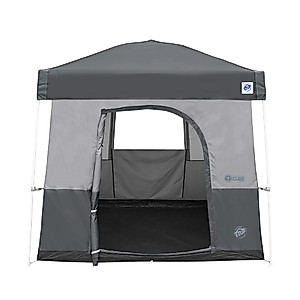 E-Z UP Camping Cube Sport, Converts 10' Angled Leg Canopy into Camping Tent, Grey (Canopy/SHELTER NOT Included)