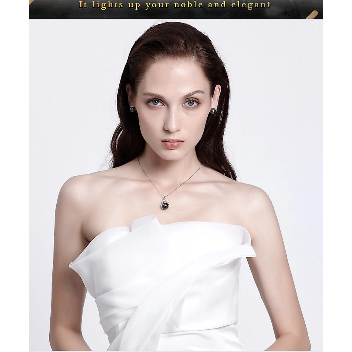 NONNYL Gifts for Women Wife-Tahitian-Black-Pearl-Necklace-Gift for Wife Wedding Birthday Anniversary Jewelry-Mom Girlfriend Her Mothers Day Gifts for Mom Women Valentines Day Christmas Day Gifts