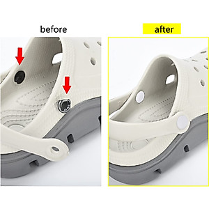 LUAATT Universal Beach Shoes Replacement Rivets,10 Set Repair Plastic Button for Men and Women Summer Shoes Strap (White)