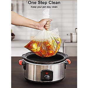 SMARTAKE Slow Cooker Liners, 13 x 21 Inches Disposable Cooking Bags, Easy Clean-Up Plastic Bags, Fit 3QT to 8QT, for Slow Cooker, Crockpot, Aluminum Cooking Trays, Pans, 1 Pack (30 Liners)