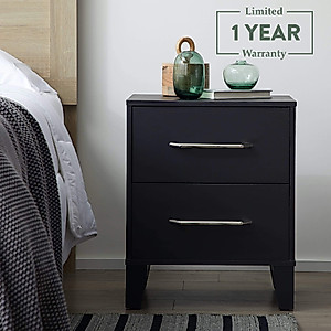 Edenbrook Bedroom-Two Drawer-Modern Design-Easy Assembly, Black Dresser