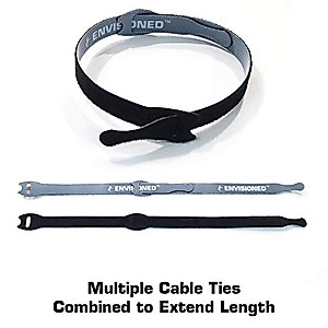 Reusable Cable Ties 1/2" x 4" for Cable Management and Organizing Cords - 30 Pack (Black)