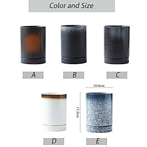 Dxcaicc Utensil Holder,Ceramic Kitchen Utensil Holder for Countertop,Large Ceramic Stable Utensil Caddy,Drainer Ceramic Cooking Utensil Holder,Cooking utensils holder for Kitchen ,C