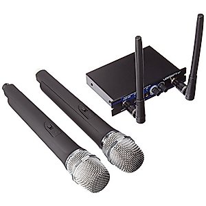 VocoPro - (UHF-28-9 Dual Channel UHF Wireless Microphone System, Black