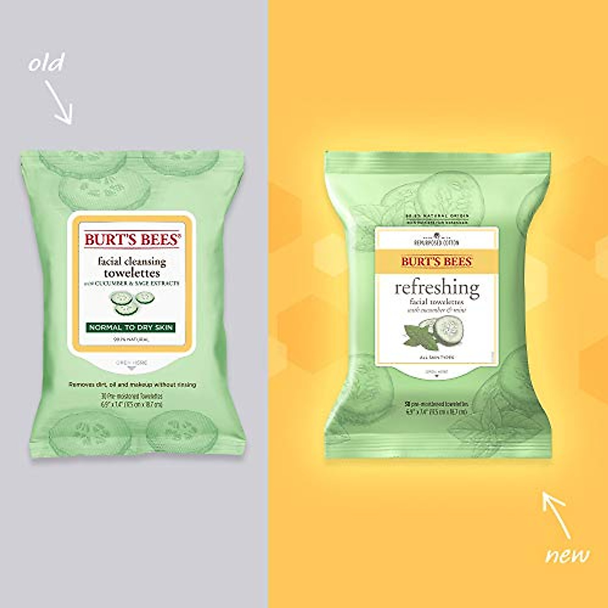 Burt's Bees Sensitive Facial Cleansing Towelettes with Cucumber and Mint - 30 Count