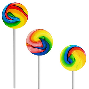 The Dreidel Company Rainbow Swirl Lollipop, Mixed Fruit Flavor, Individually Wrapped, 1.5" Inch Swirl Pop (24-Pack)