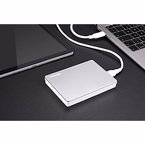 Toshiba Canvio Flex 2TB Portable External Hard Drive USB-C USB 3.0, Silver for PC, Mac, & Tablet - HDTX120XSCAA