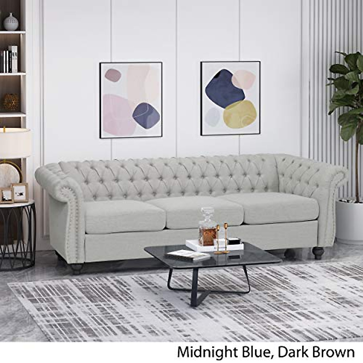 Christopher Knight Hom Norma Sofas, Cloud Gray, Dark Brown