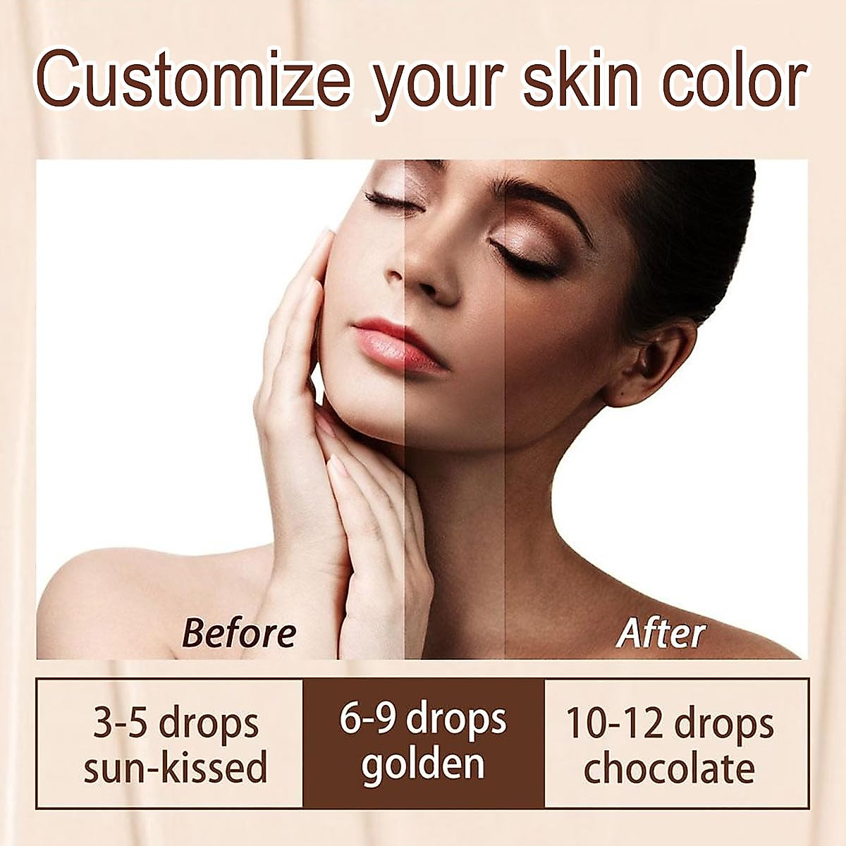 Anti-Pollution Sunshine Drops,Strengthen Bronzed Body Bronzing Drops,Replenishing Face and Body Bronzing Serum,Liquid Bronzer Cream for Aging Face and Body Skin (1PCS)