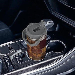 YTLKGFP 30 Oz Large Capacity Car Cup Patchwork Pattern Tumbler with Handle Straw Lid Insulated Stainless Steel Water Bottle Travel Mug Leak-proof Car Cup Keeps Cold Or Hot