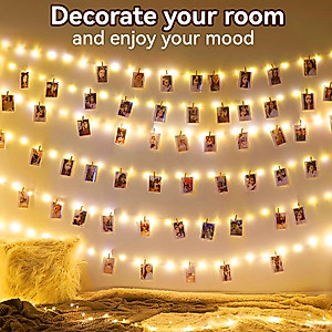 Bebrant LED Rope Lights Battery Operated String Lights-40Ft 120 LEDs 8 Modes Outdoor Waterproof Fairy Lights Dimmable/Timer with Remote for Camping Party Garden Holiday Decoration(Warm 1 Pack)