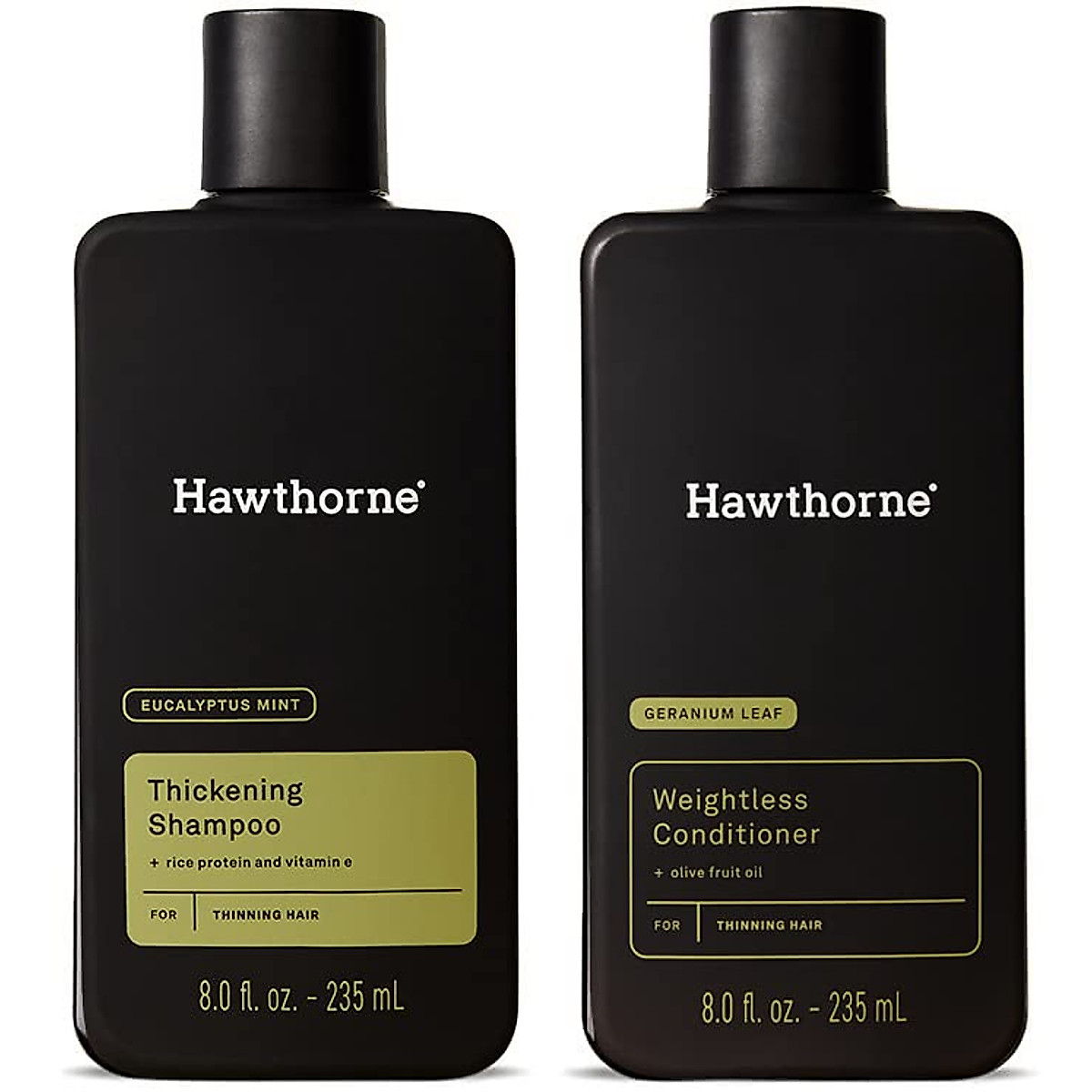 Hawthorne Men's Thickening Shampoo and Conditioner Hair Set. Includes Thickening Shampoo and Weightless Conditioner. 8 Fl Oz Each.