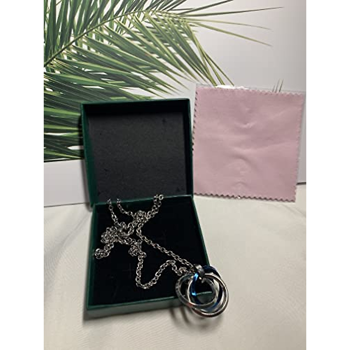 Zxxmeet Men's Titanium Steel Three Ring Hip Hop Necklace