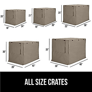 Gorilla Grip Dog Crate Covers Compatible with Amazon Basics Dog Crates, All Sides Open, Privacy Cover Fits 24" Wire Kennel, Breathable Mesh Windows, Light Reducing Puppy Training Cage Topper, Taupe