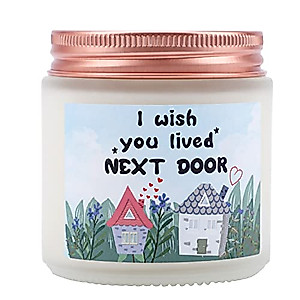I Wish You Lived Next Door Lavender Scented Candles (4 oz), Friendship Gifts, Birthday Gifts for Women, Mothers Day Gifts - Best Gifts for Housewarming, All-Natural Soy Candles Gifts for Women
