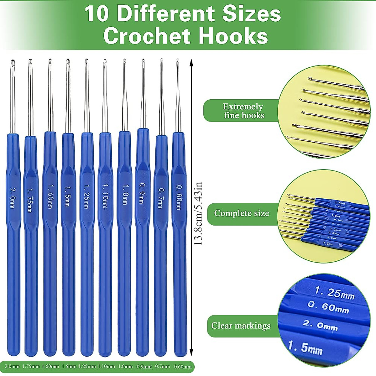 Zlulary 116 PCS Crochet Hooks Sets, Ergonomic Crochet Hooks Kits with Storage Bag and Crochet Needle Accessories, DIY Crochet Needles Kit for Beginners and Experienced Crochet Hook Lovers