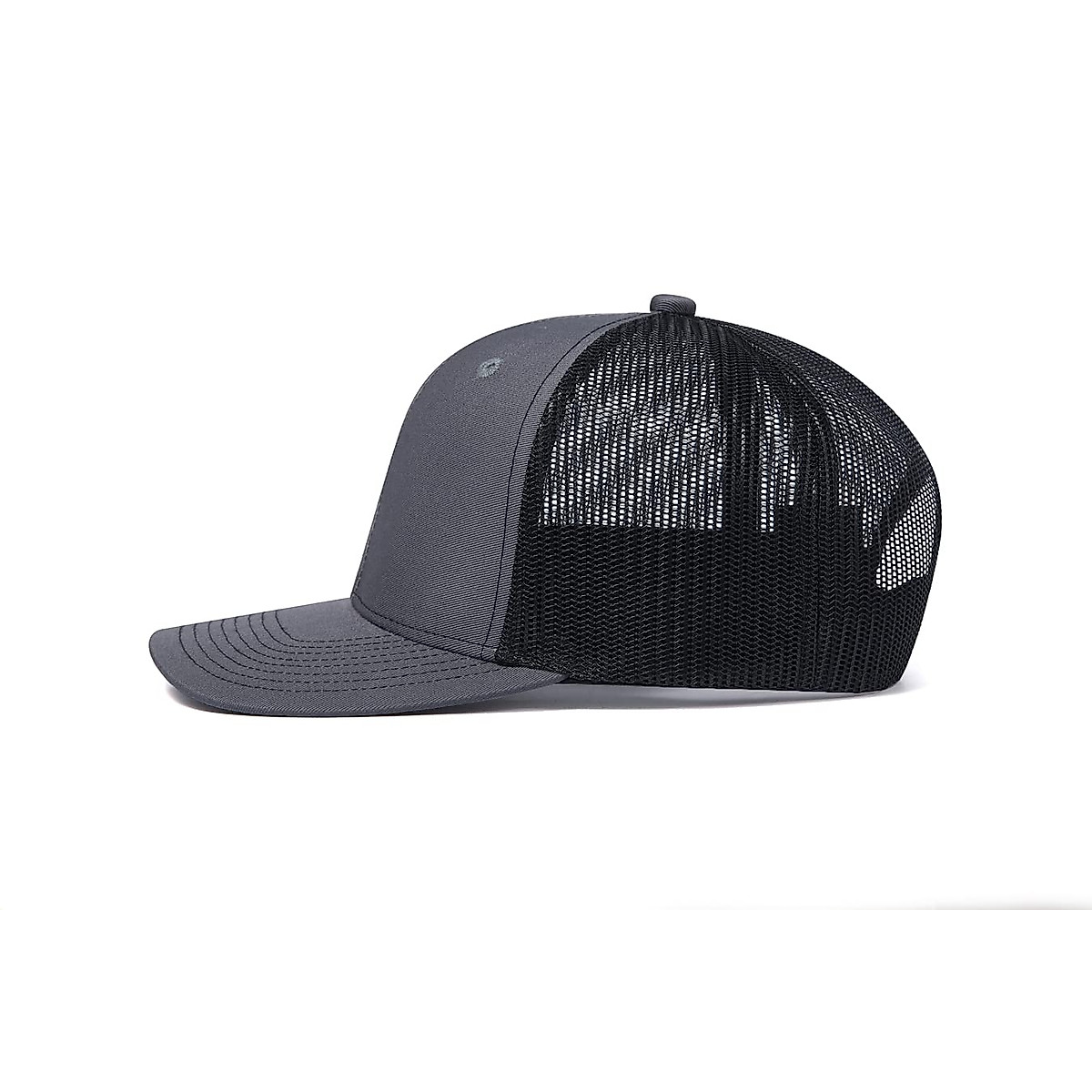 112 Trucker Cap Custom Personalized Embroider Logo/Text Dad Baseball Hats for Men & Women Strap Closure for Grandpa Gifts Daryk-Grey-Black